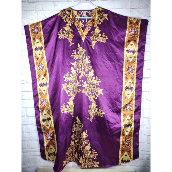 Winlar | Dresses | Vintage Winlar Caftan Floral Colorful Silky Muumuu ...